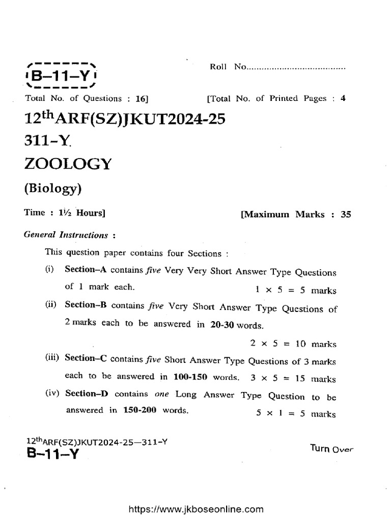 JK Bose Class 12 Biology Zoology 311 y 2025 | PDF