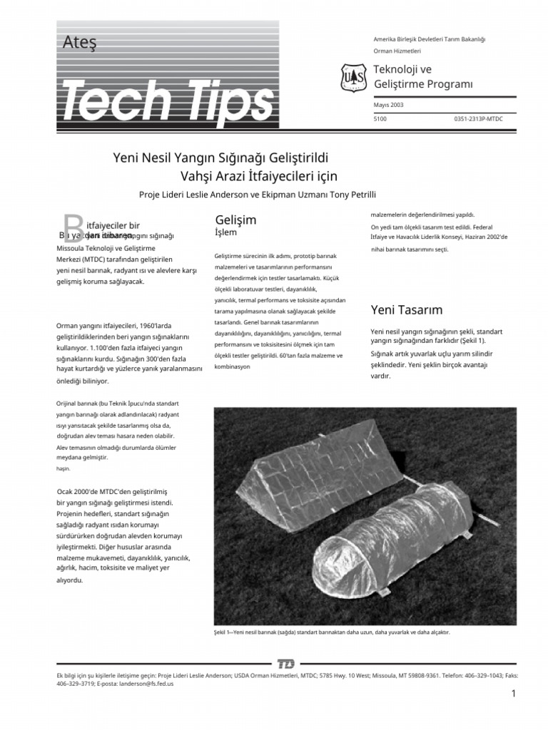 U.S. Forest Service - New Generation Fire Shelter | PDF