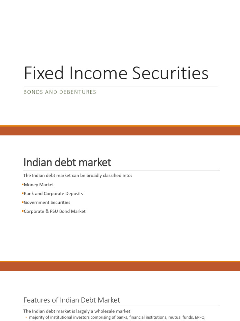 Overview of Indian Debt Market Instruments | PDF | Bonds (Finance ...