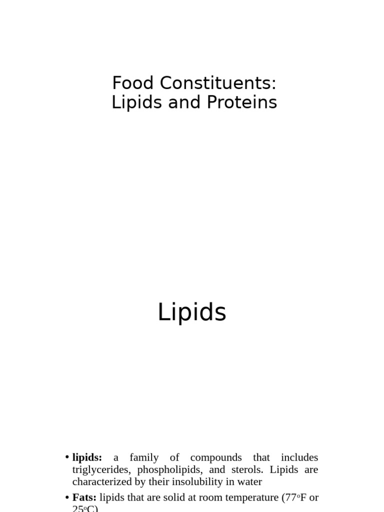 Lipids and Proteins in Nutrition | PDF | Fatty Acid | Triglyceride