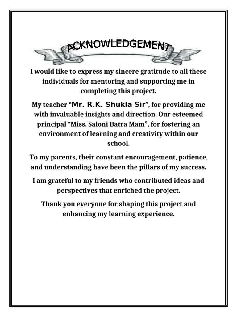 Acknoledgement Original | PDF