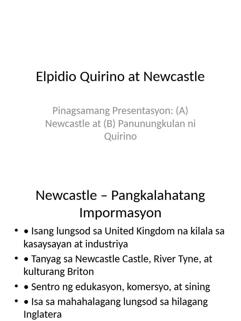 Quirino at Newcastle Presentation | PDF