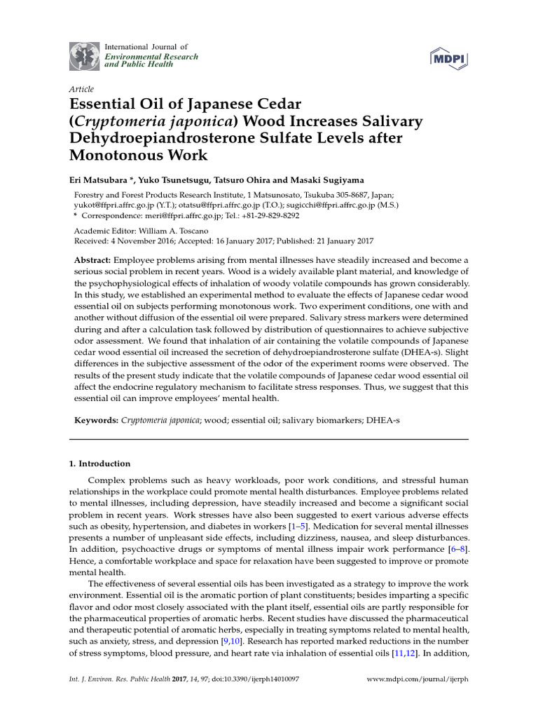 Essential Oil of Japanese Cedar Cryptomeria Japoni | PDF | Gas ...
