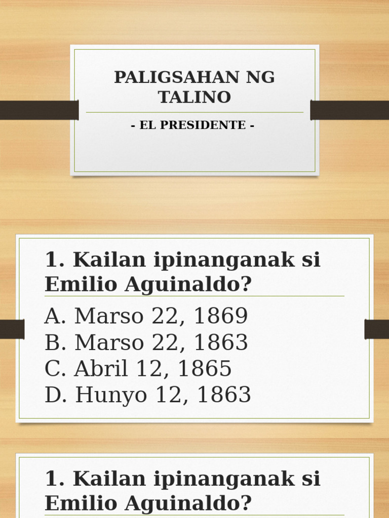 Paligsahan NG Talino | PDF