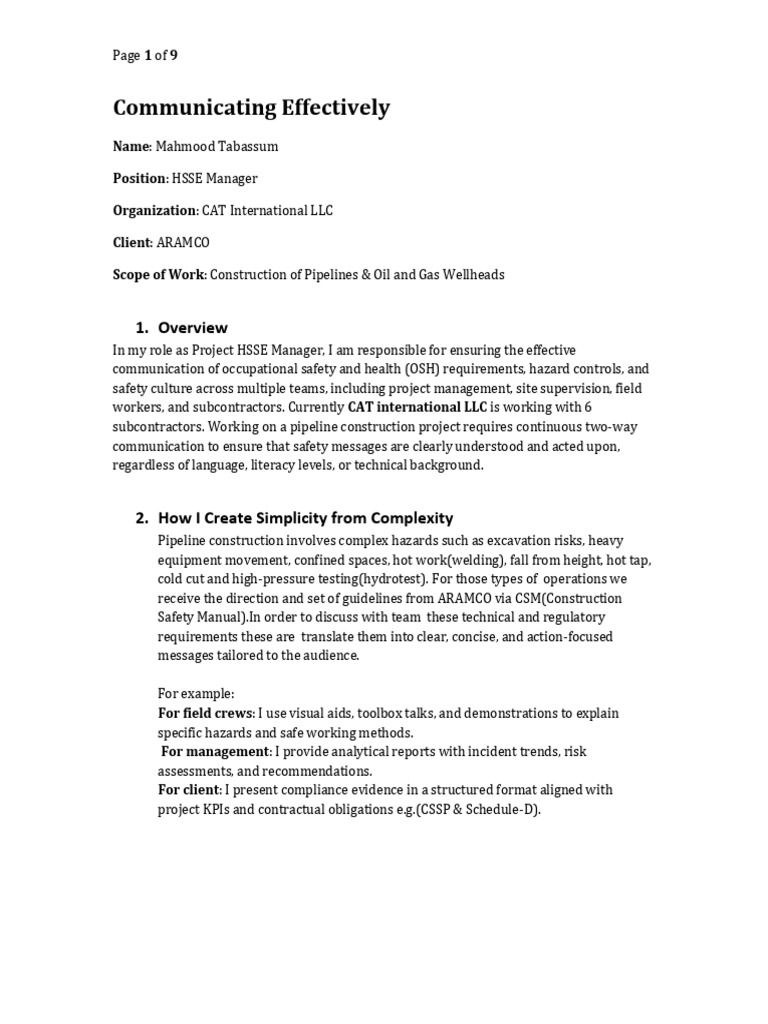 Communication Evidence | PDF | Occupational Safety And Health | Safety