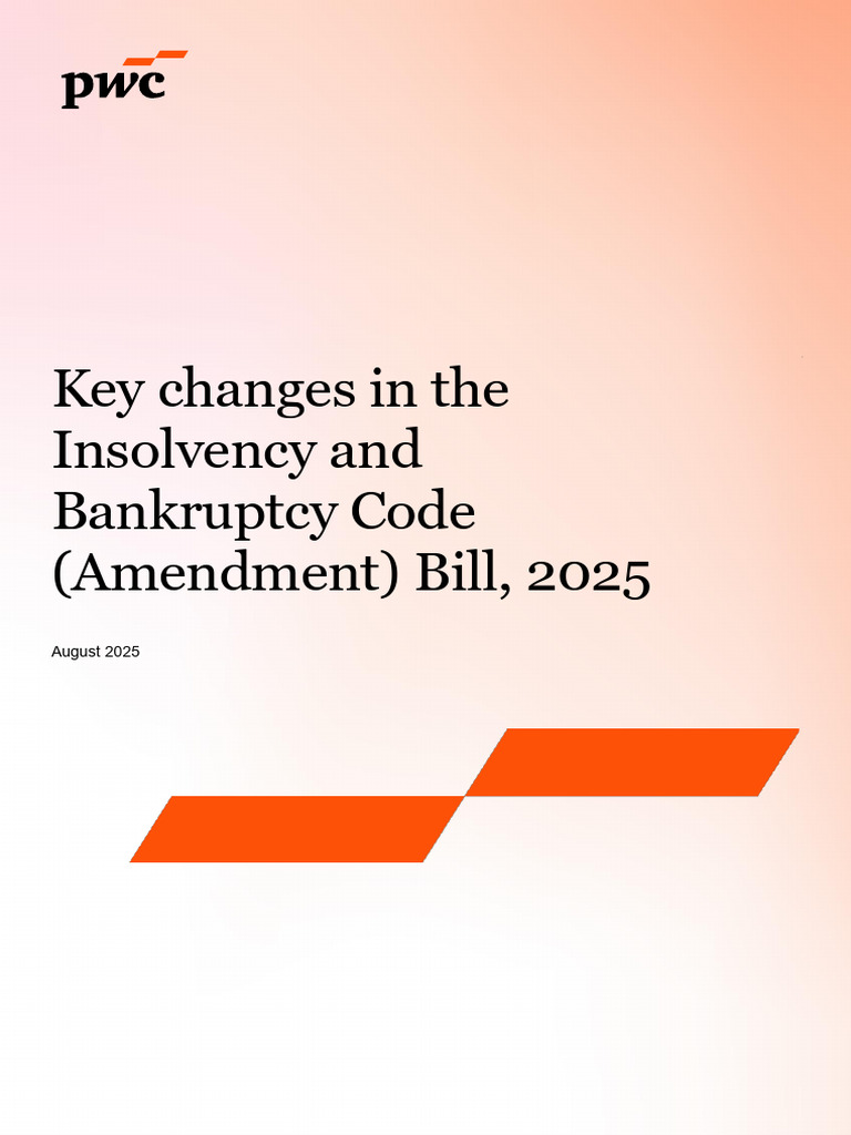 PWC Highlights Ibc Amendment Bill 2025 2 | PDF | Bankruptcy | Insolvency