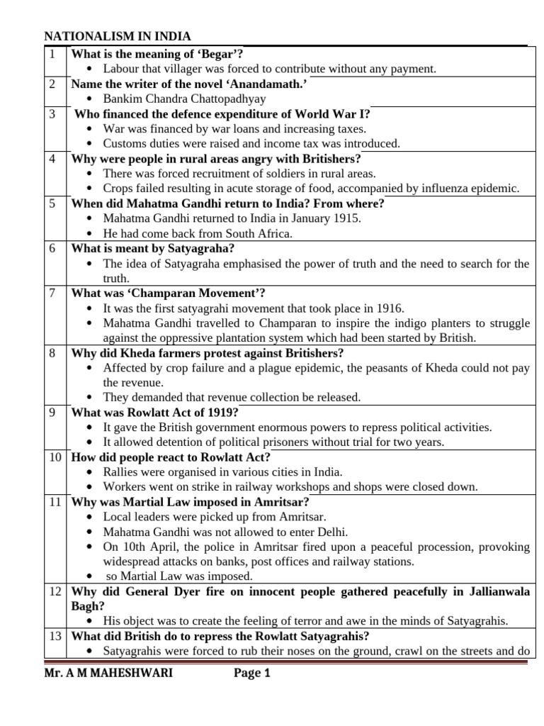Nationalism in India | PDF | Mahatma Gandhi | Indian Nationalism