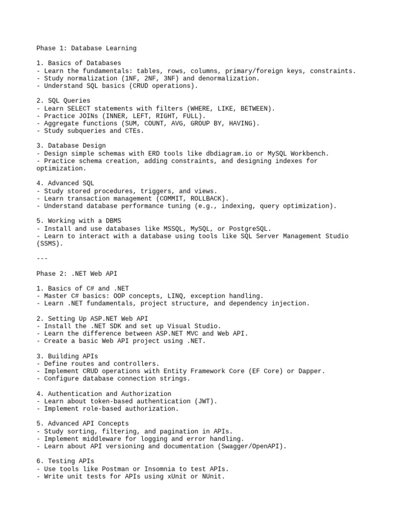 Phase 1 2 3 Plan | PDF | Databases | Software Development