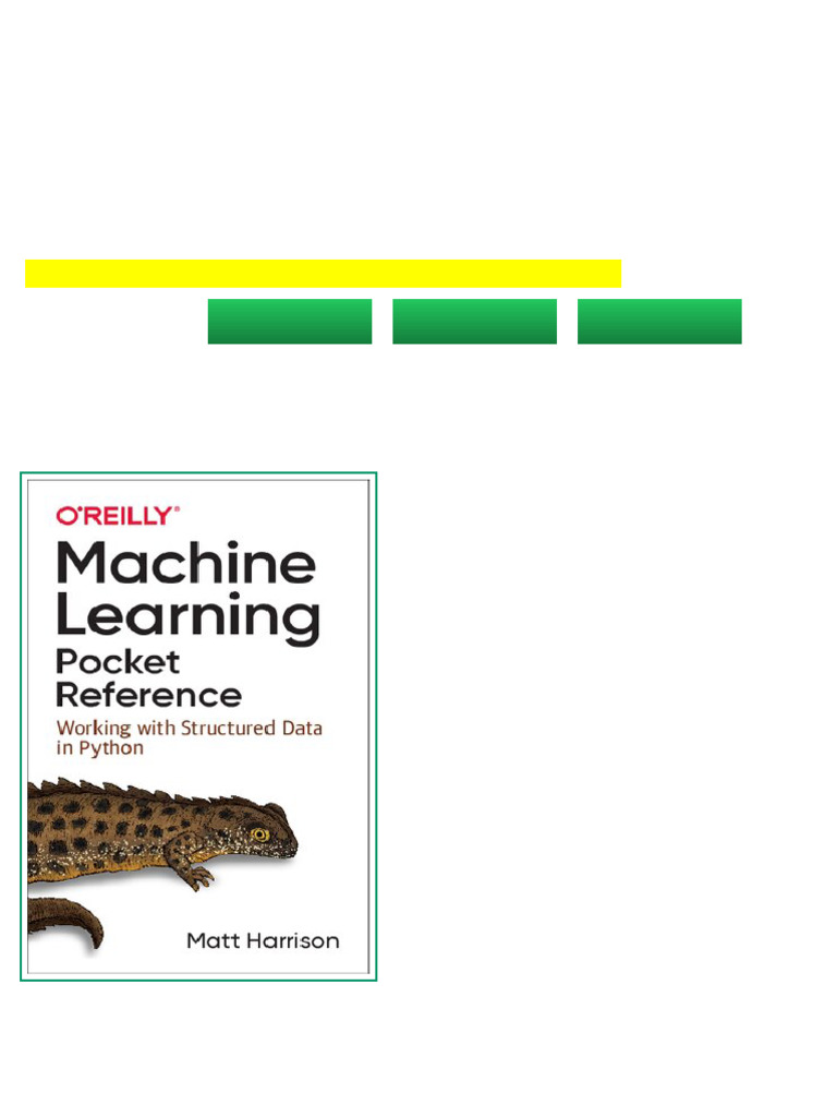 (Ebook) Machine Learning Pocket Reference: Working with Structured Data ...