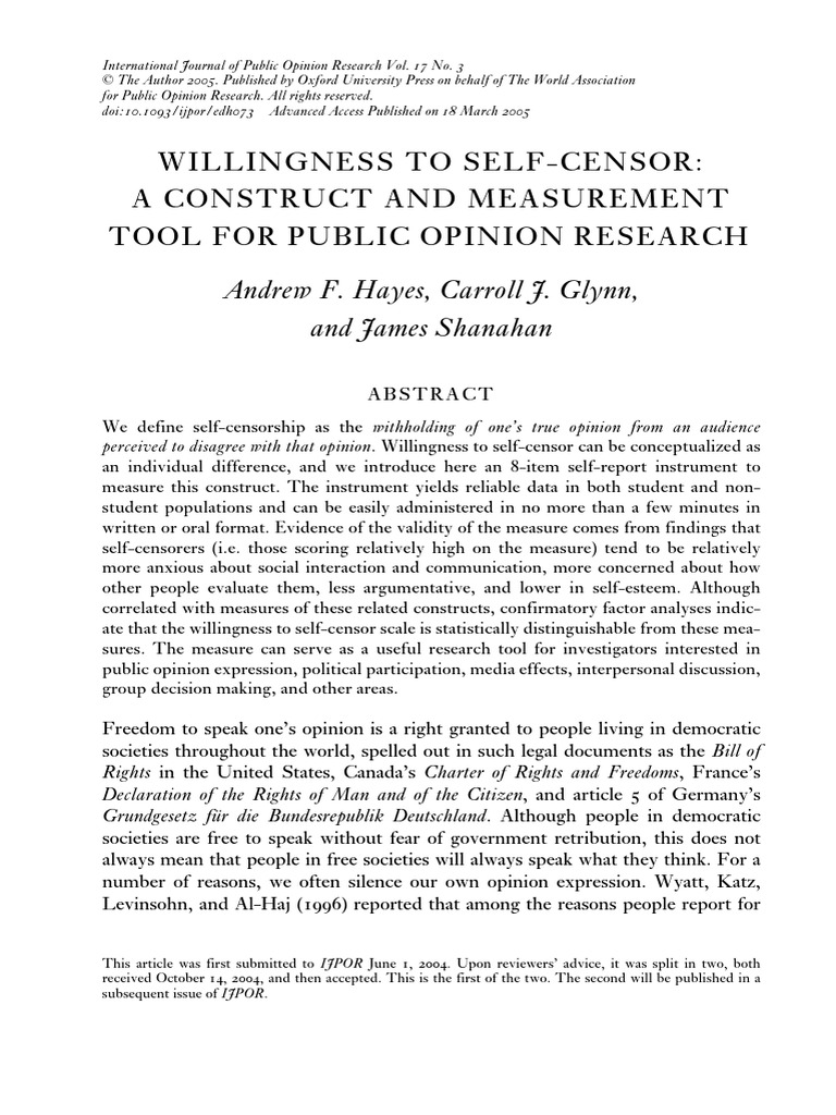 Hayes 2005 | PDF | Factor Analysis | Conformity