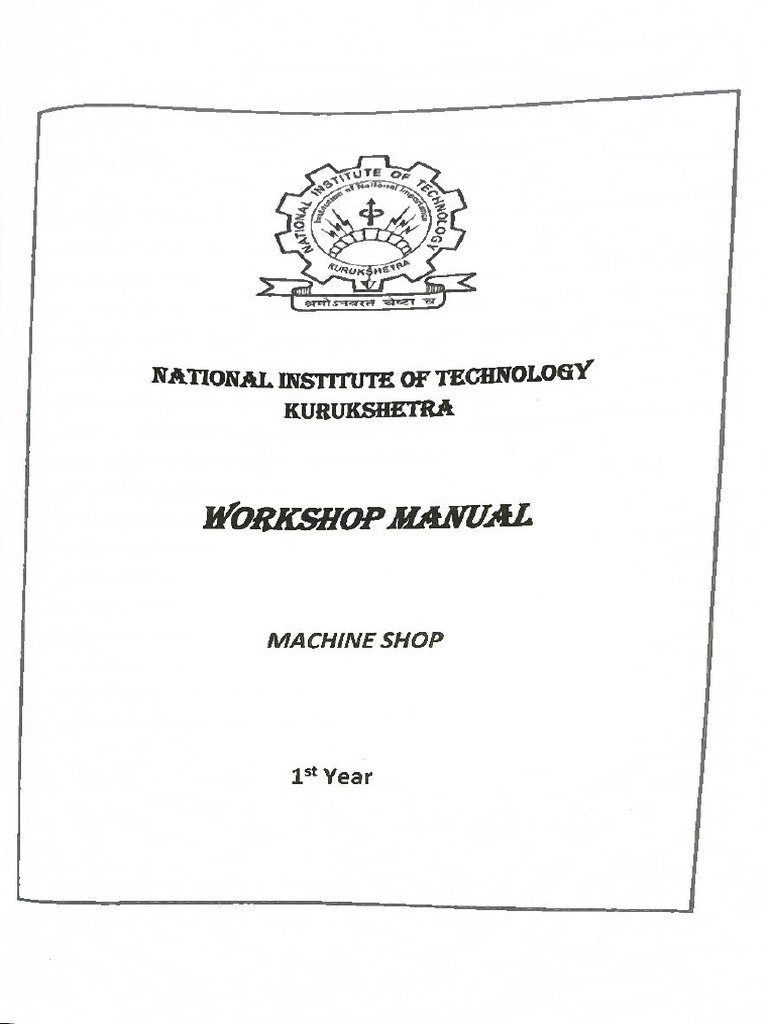 Manual Machine Shop Workshop | PDF