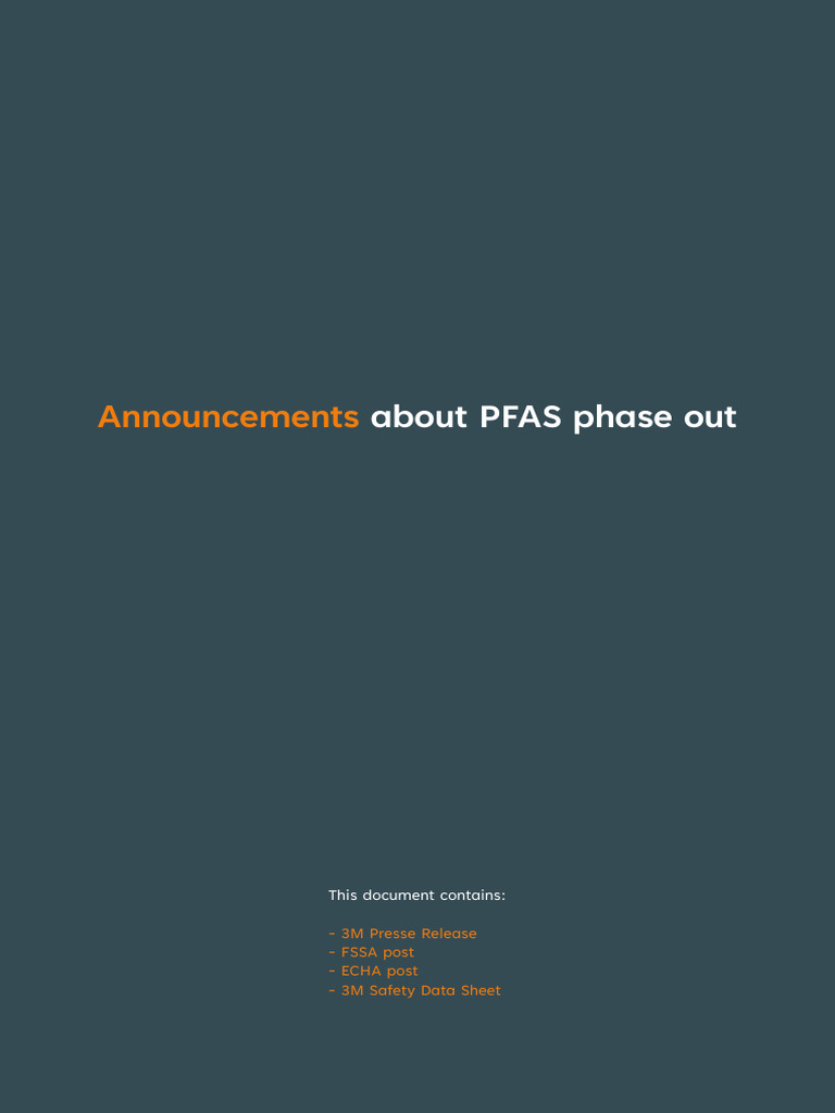 Announcements About PFAS Phase Out | PDF | Waste | Hazardous Waste