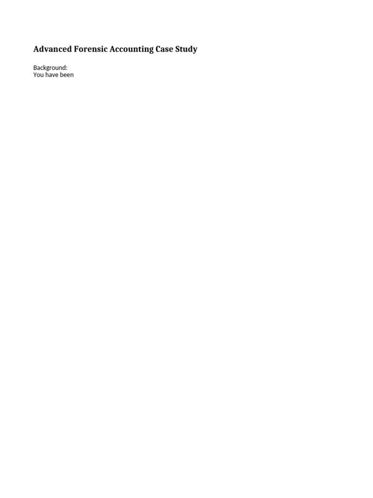 Forensic Accounting Case Study Analysis | PDF | Debits And Credits ...