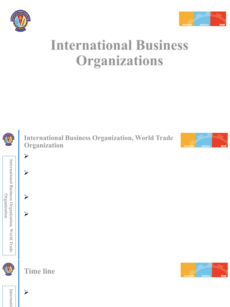 Lecture IMF World Bank International Business Organization | PDF ...