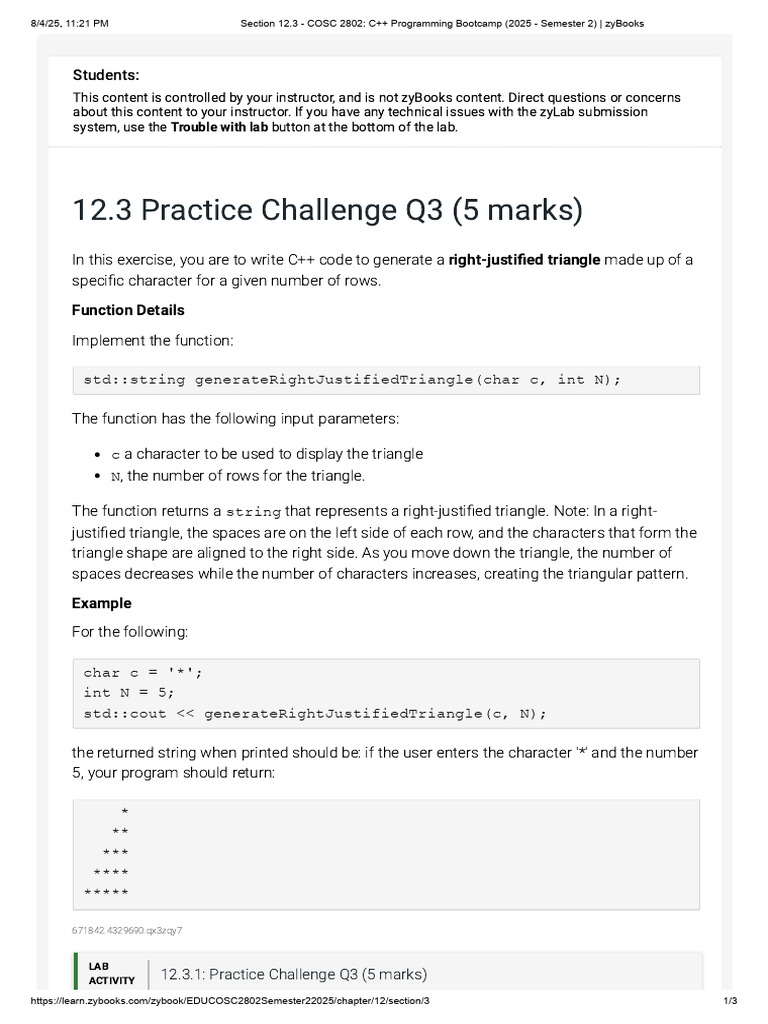 Section 12.3 - COSC 2802 - C++ Programming Bootcamp (2025 - Semester 2 ...