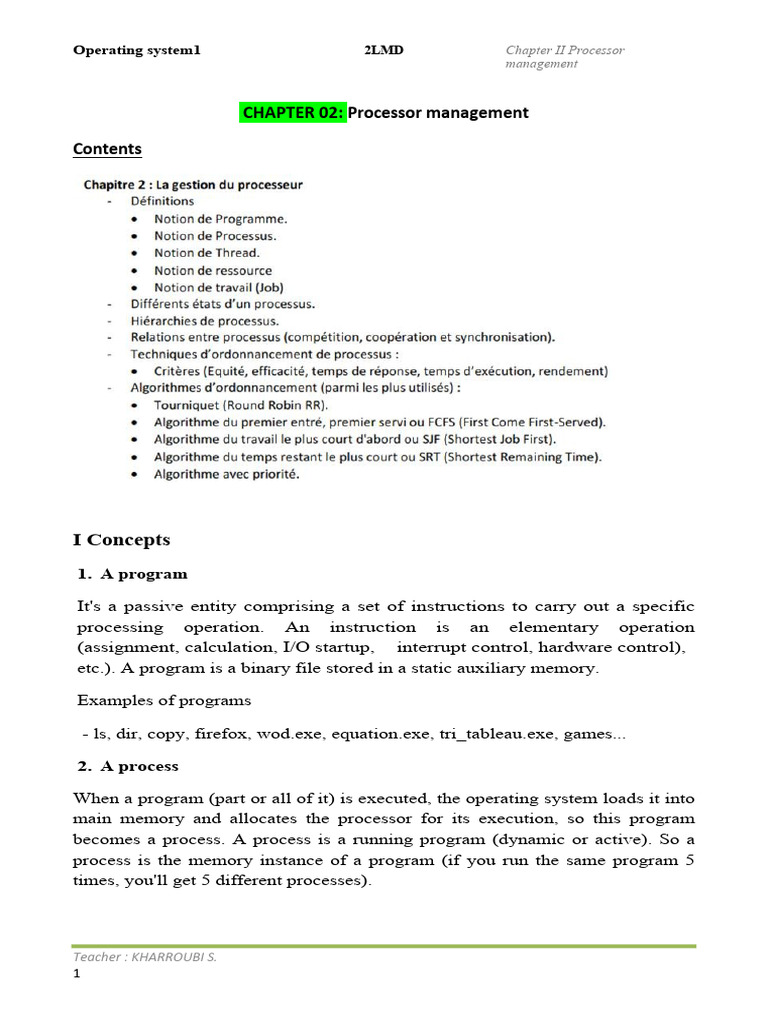 2 - Processor Management & Scheduling | PDF | Process (Computing ...