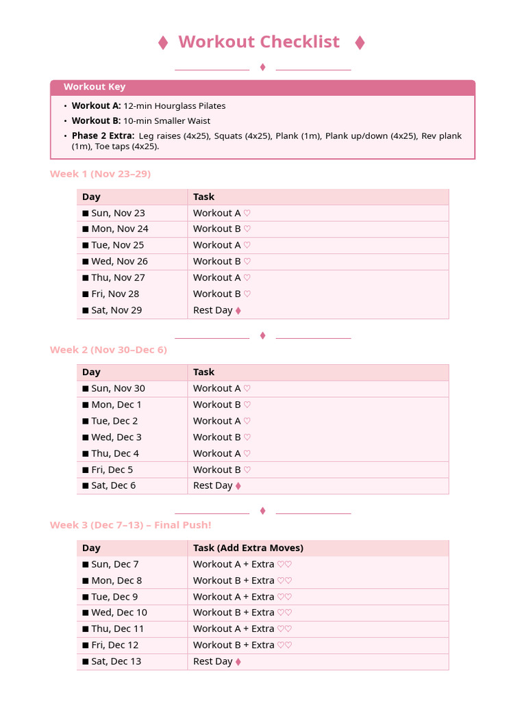 Lilly Sabri Checklist Plan | PDF