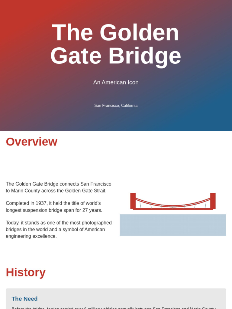 Golden Gate Bridge: An Engineering Marvel | PDF