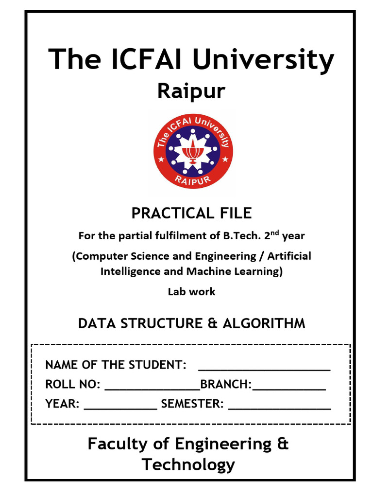 DSA Lab Front Page-1 | PDF