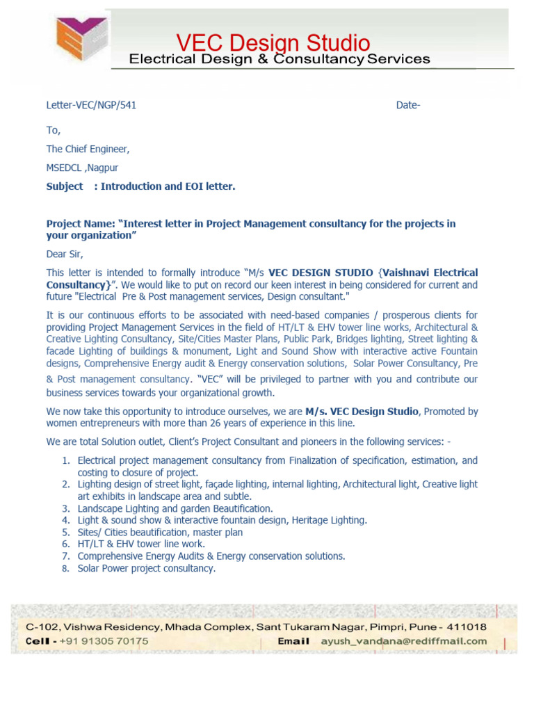 intro letter offer | PDF | Lighting