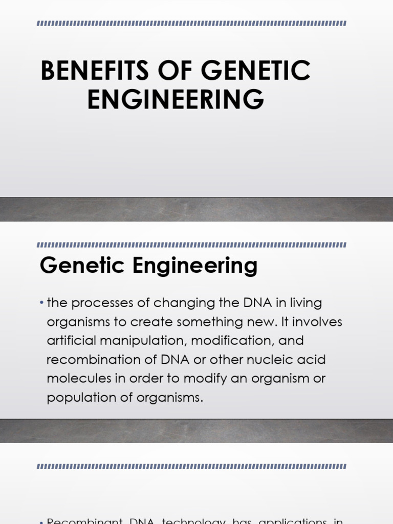 Benefits of Genetic Engineering | PDF | Genetically Modified Organism ...