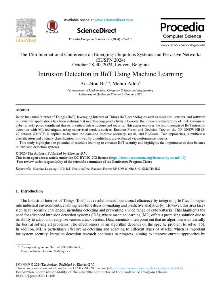IIoT Intrusion Detection with ML Techniques | PDF | Receiver Operating ...