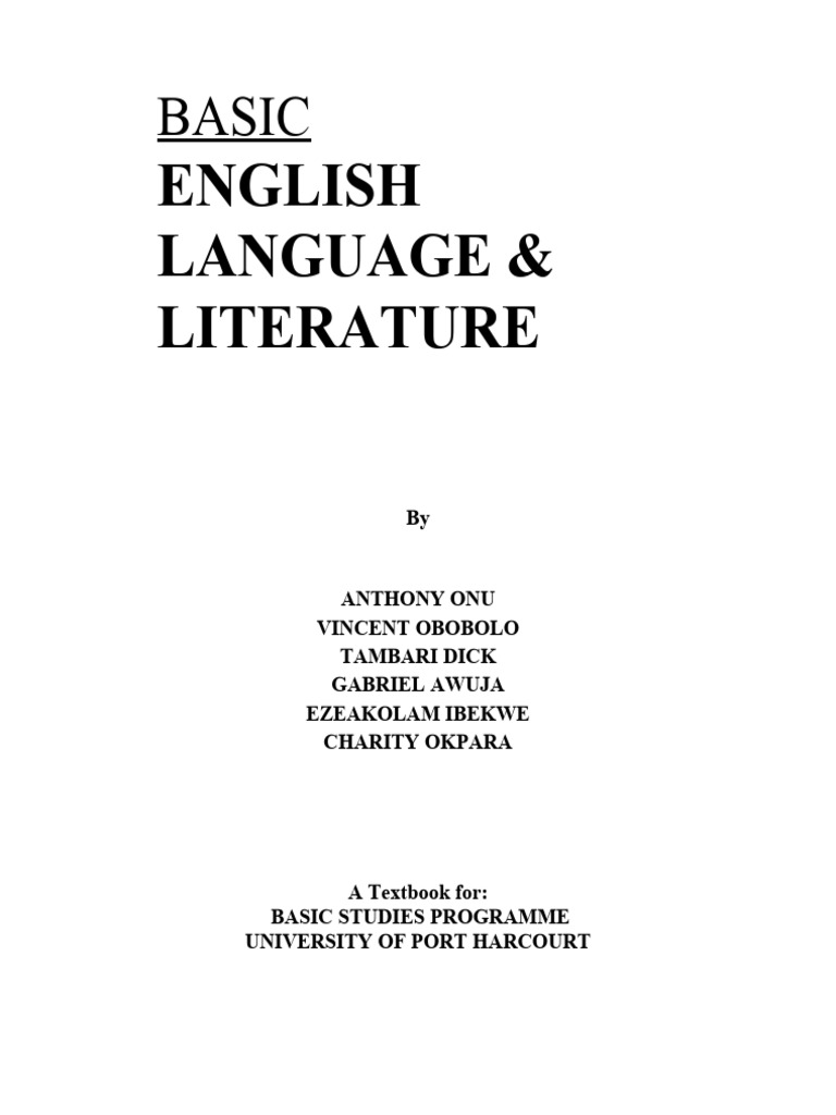 Basic English Language & Literature Guide | PDF | Verb | Part Of Speech