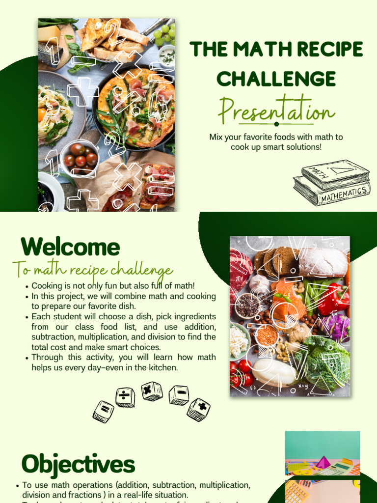 Math in Cooking: Recipe Challenge | PDF | Mathematics | Cooking