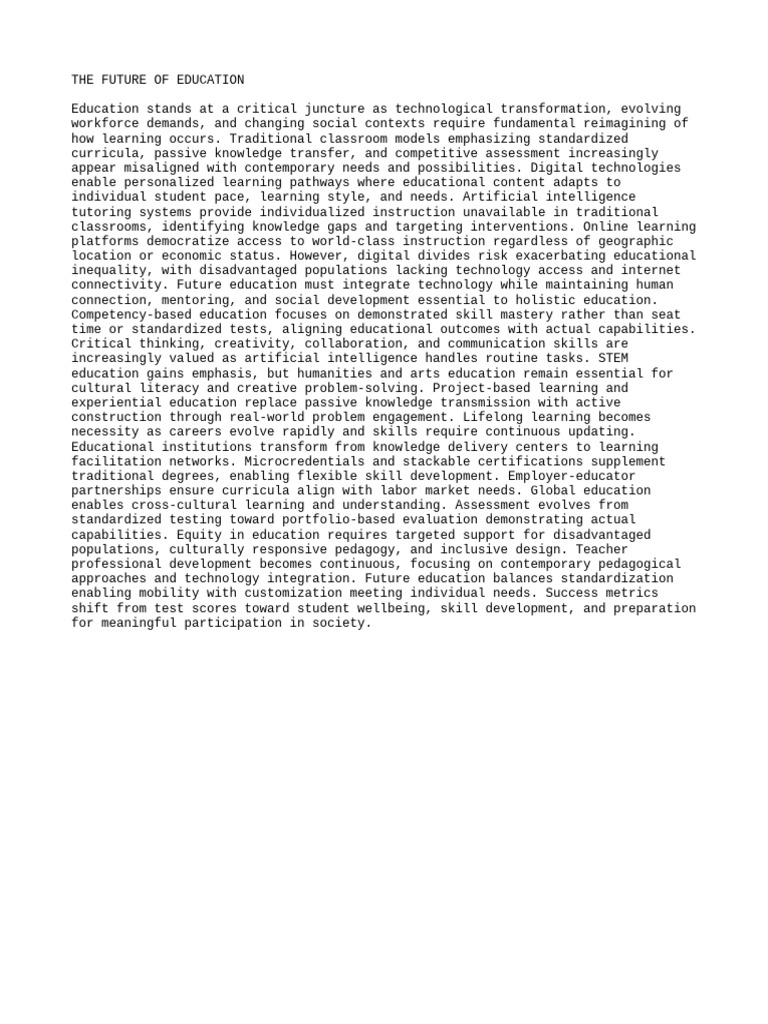 Presentation 6 The Future of Education | PDF | Learning | Education Theory