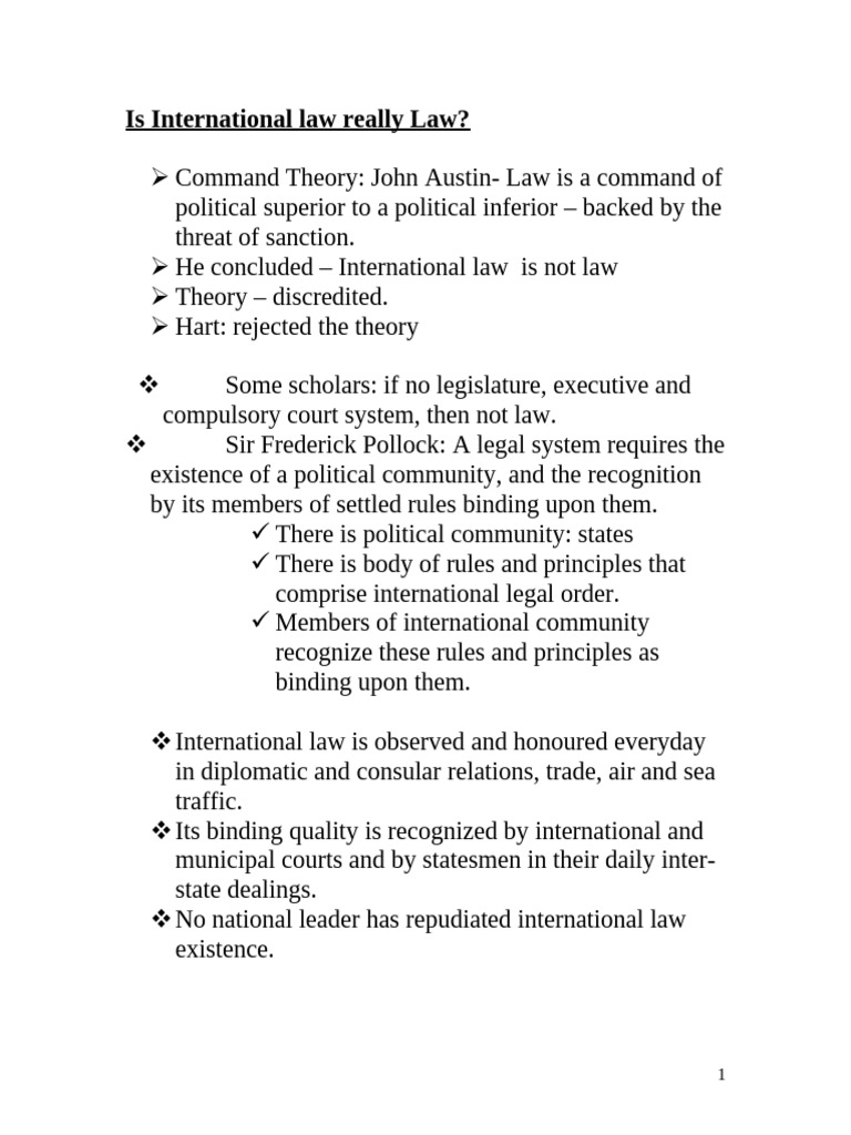 Is International Law Really Law | PDF