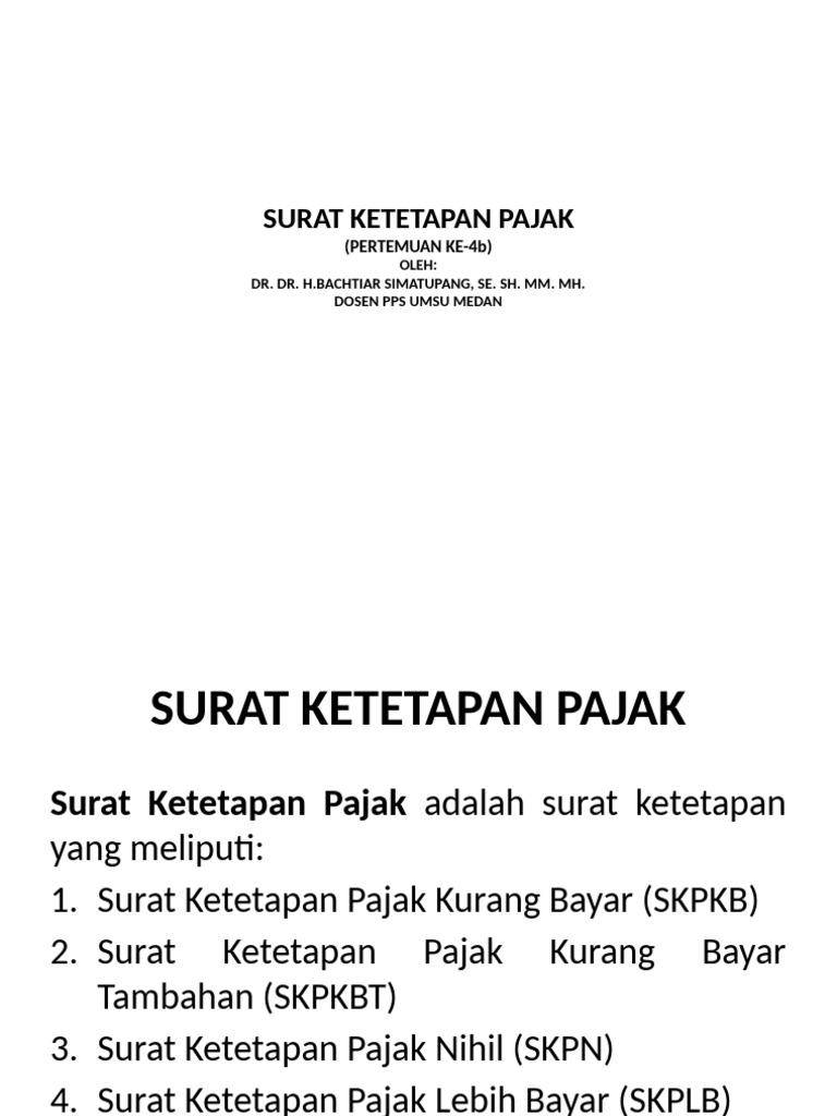 Panduan Surat Ketetapan Pajak 2023 | PDF