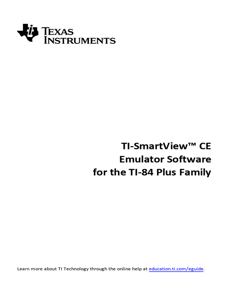 TI-SmartView™CE Emulator Guide | PDF | Computer Keyboard | Comma ...