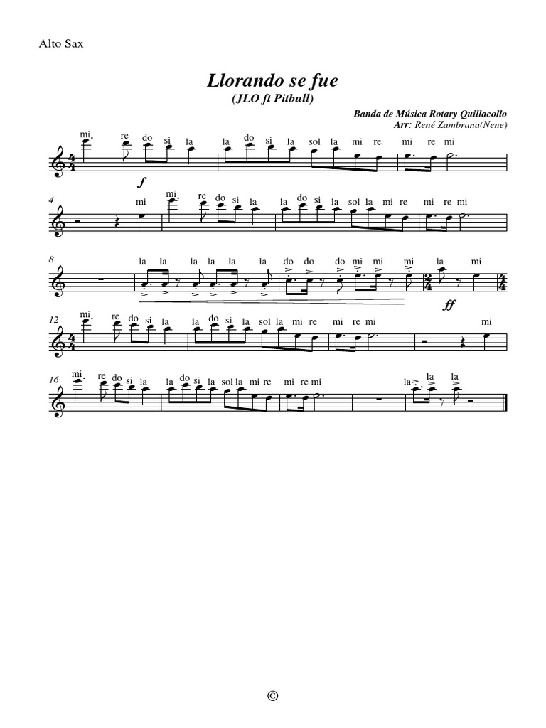 F P Llorando Marching Rotary Alto Sax | PDF