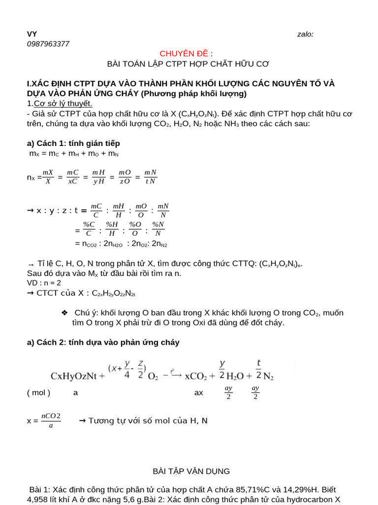 Tập CTPT Của Chất. Buổi 3 | PDF