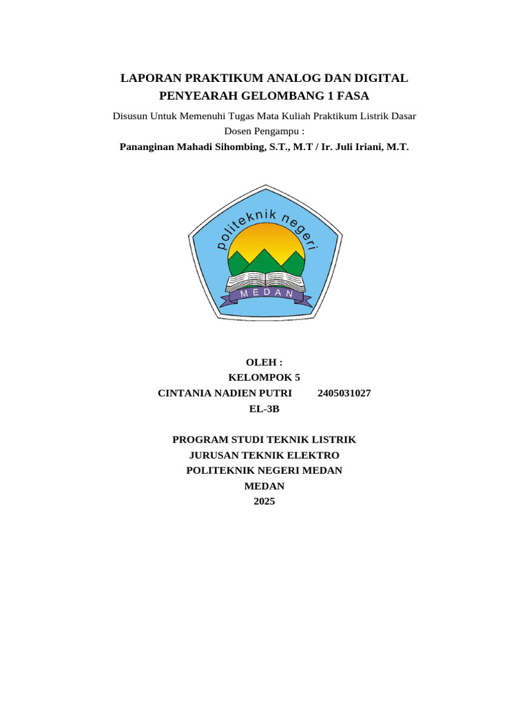 Laprak Penyearah Gel. 1 Fasa | PDF