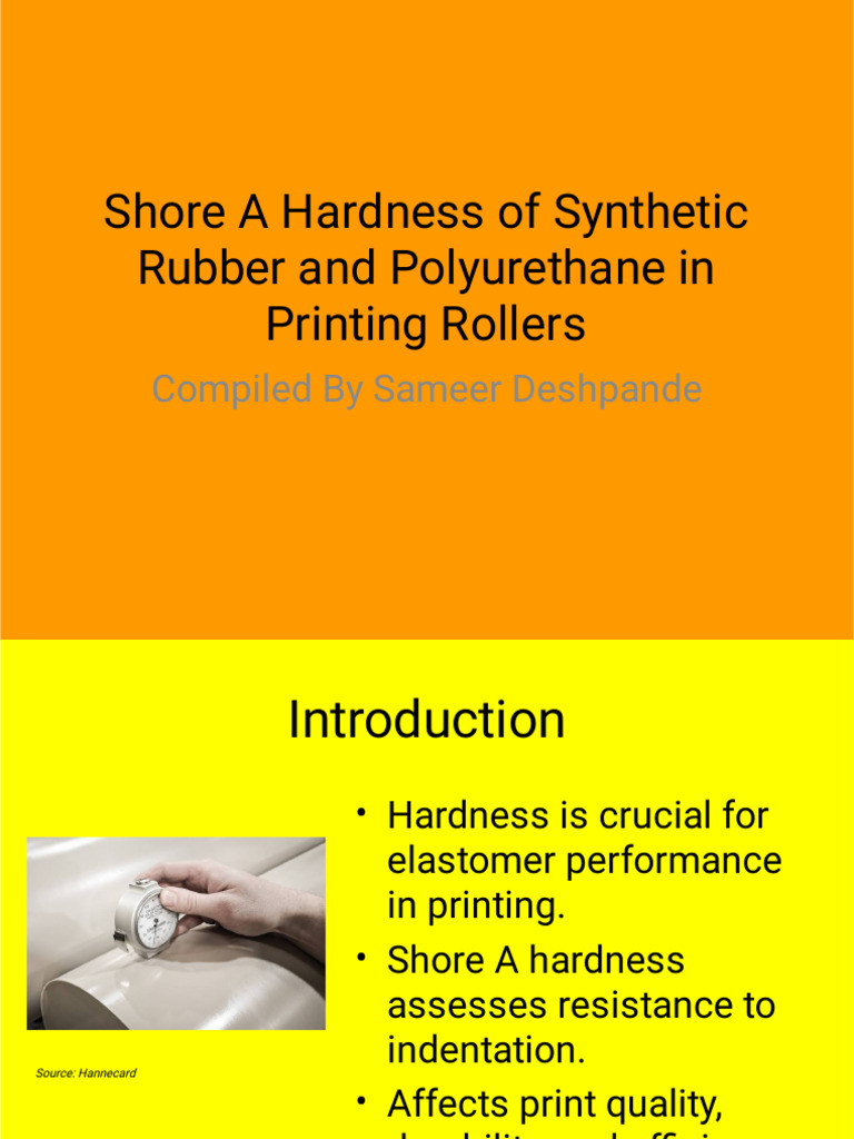 Shore A Hardness of Synthetic Rubber and Polyurethane in Printing ...