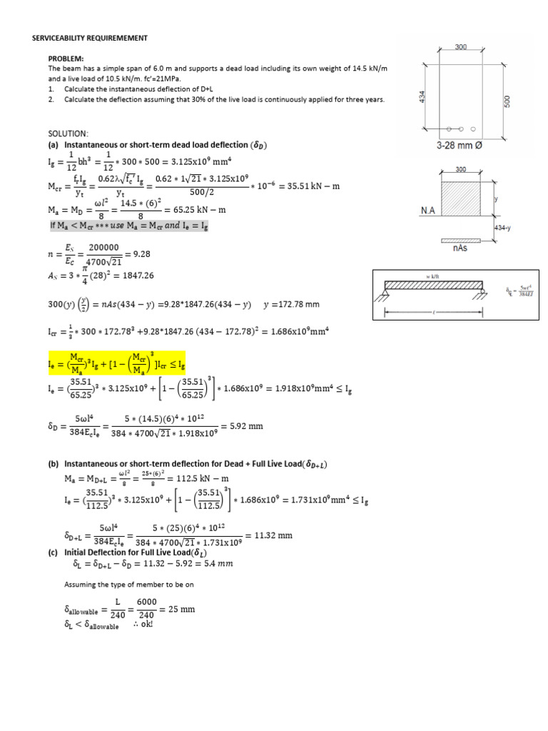 02 11 02 RC 1 Serviceability Illustrative Problem | PDF | Structural ...