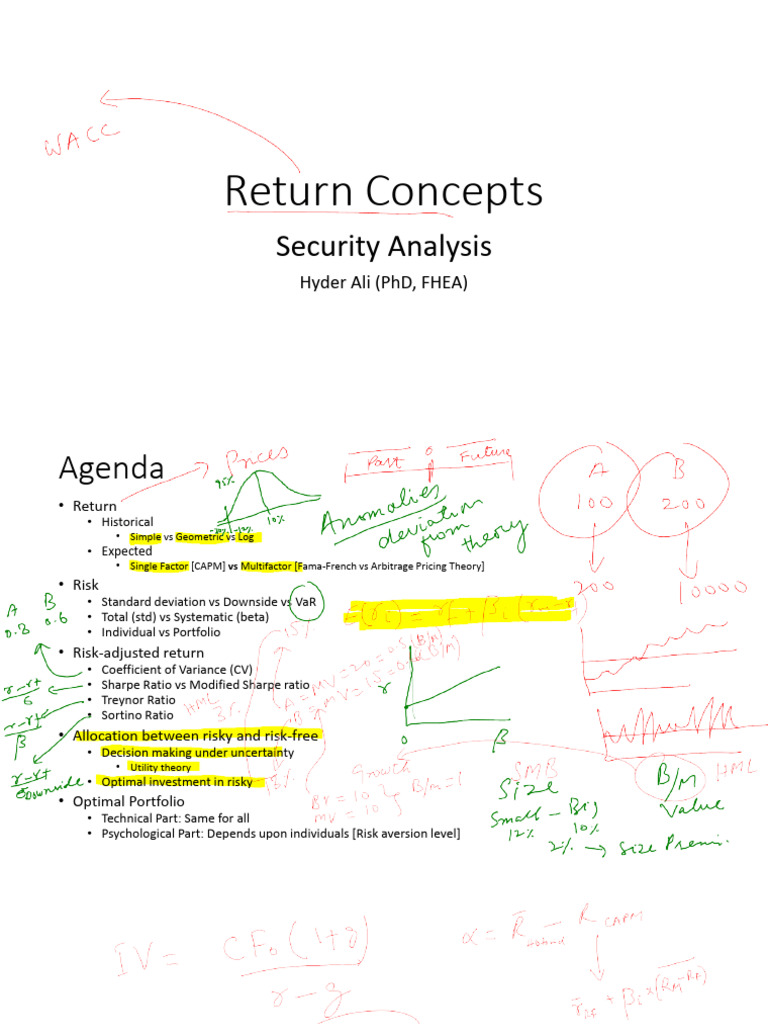01 Return Concepts - 02102025 | PDF | Beta (Finance) | Coefficient Of ...