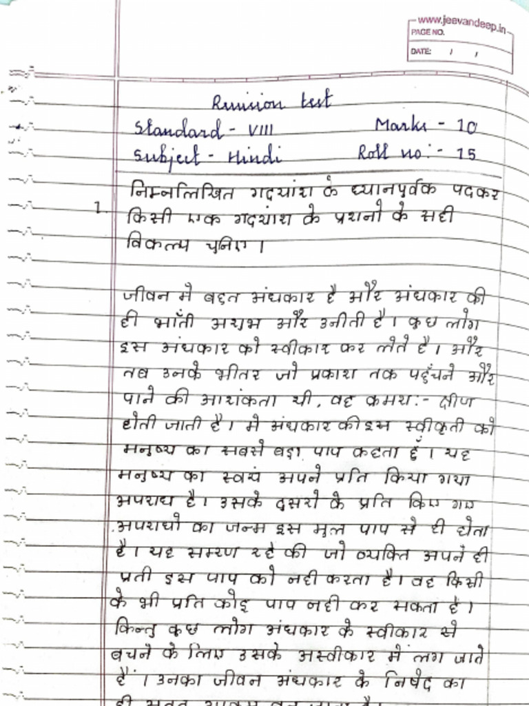 Hindi Assignment | PDF