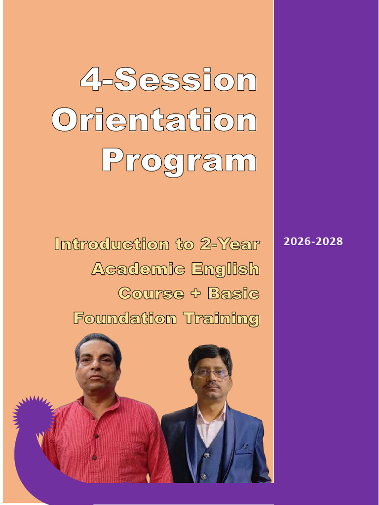 Orientation Programme For 2 Years English Learning | PDF | English Language | Reading Comprehension