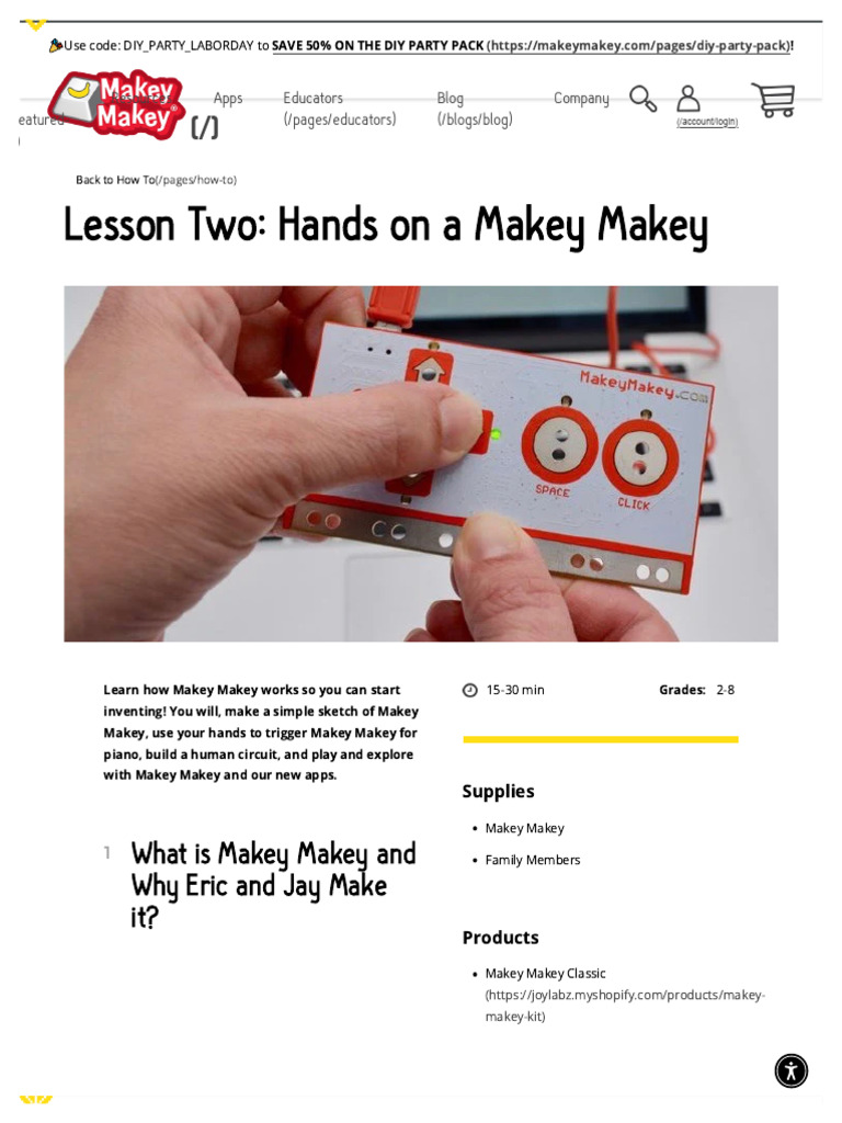 Hands-On Makey Makey Lesson Guide | PDF | Computing