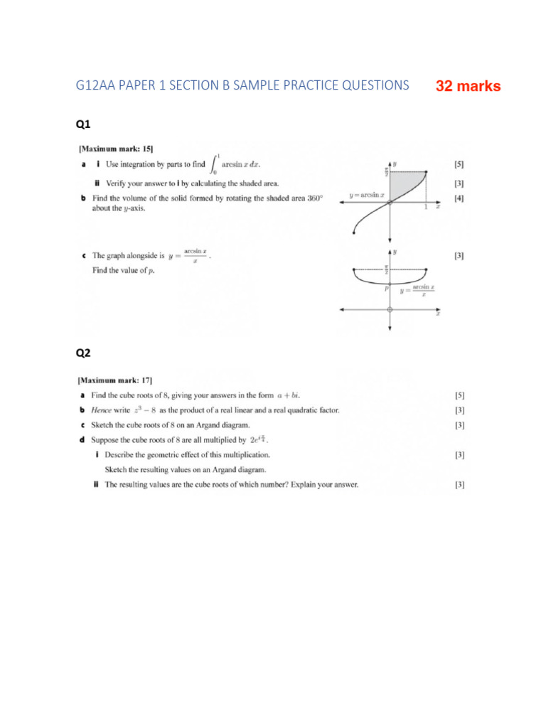 2g12aa Paper 1 Section B Sample Practice Questions | PDF