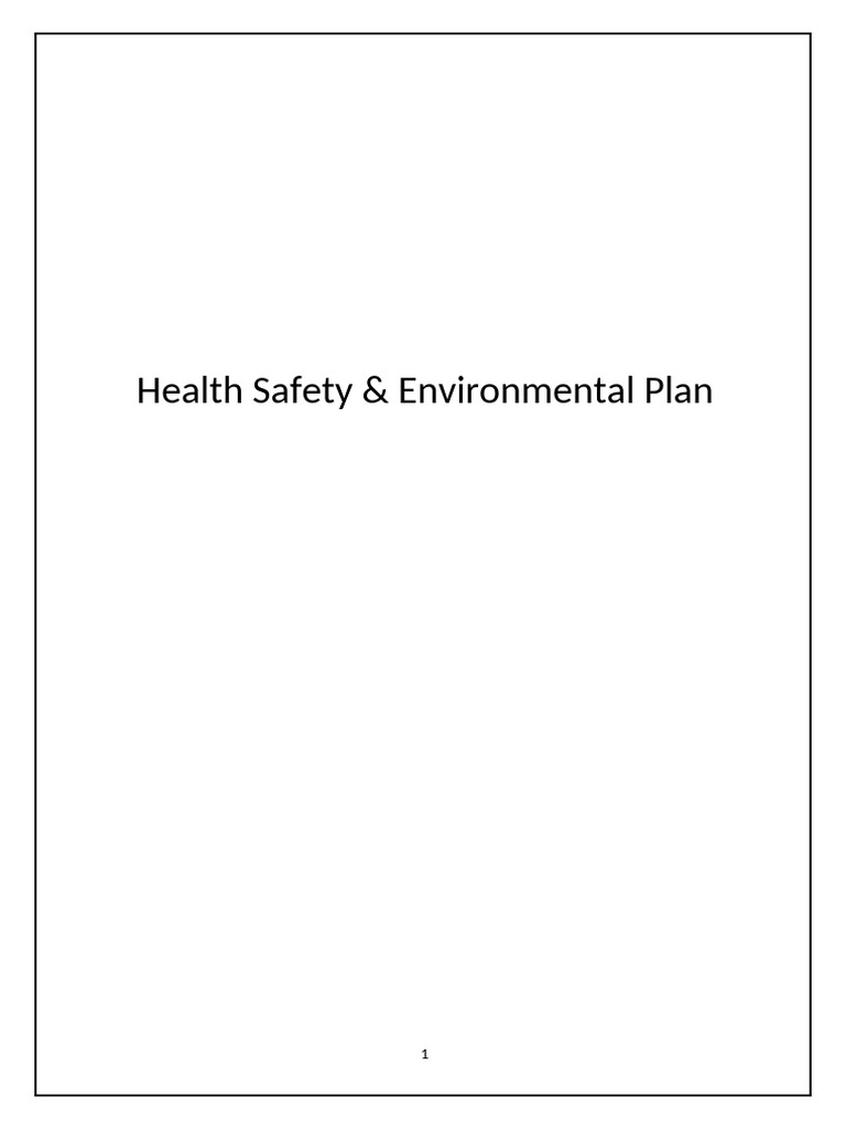 Final HSE Plan | PDF | Occupational Safety And Health | Firefighter