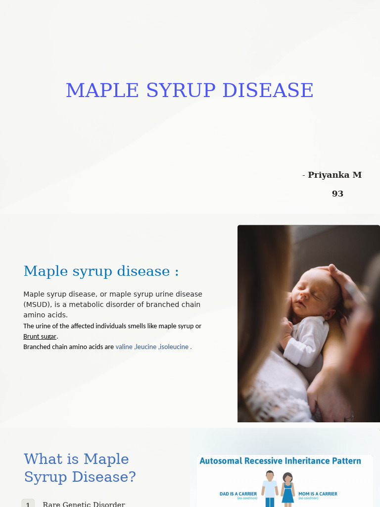 Maple Syrup Urine Disease | PDF | Clinical Medicine | Human Diseases ...