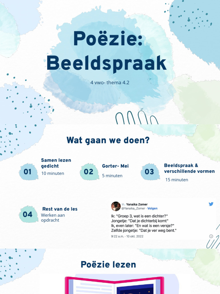 4.2V - Week 3, Les 1 - Poëzie, Beeldspraak | PDF
