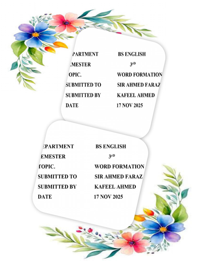 Derivational Word Formation Processes | PDF