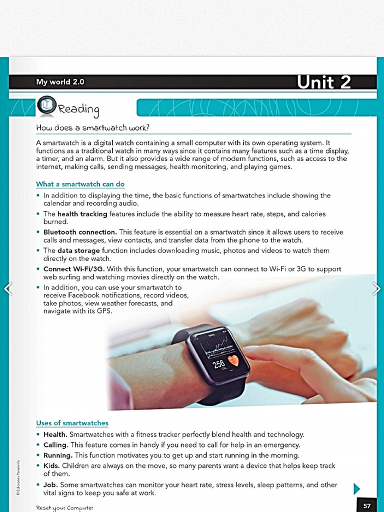 Reading - How Does A Smartwatch Work + Exercises | PDF