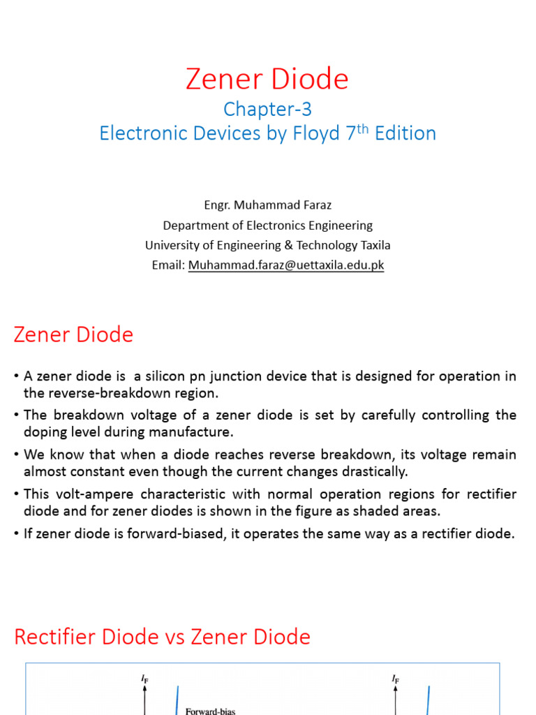 Chapter 3 - Zener Diode | PDF | Diode | Semiconductors