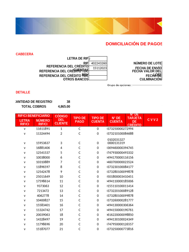 Domiciliacion 15-11-23 | PDF