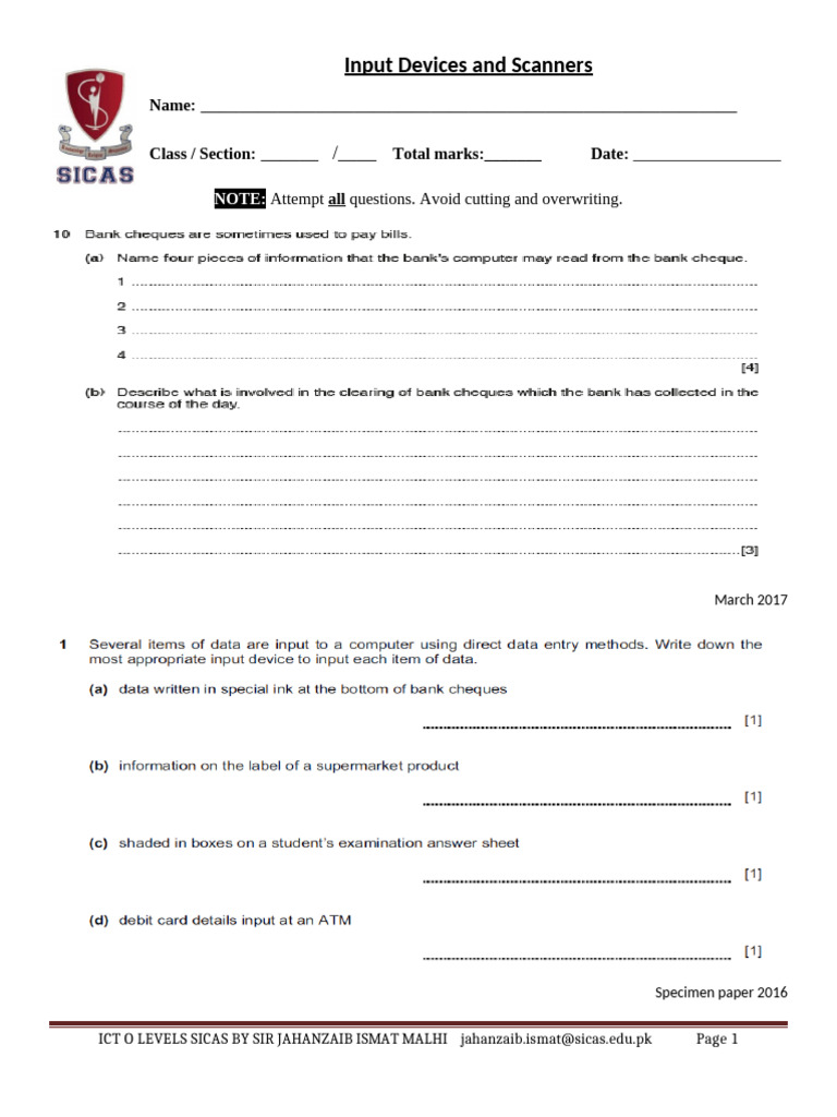 Input Devices Scanners Barcode MICR OMR OCR | PDF | Encodings | Optical ...